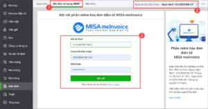 Thiết lập kết nối với phần mềm hóa đơn điện tử MISA meInvoice – MIMOSA Online