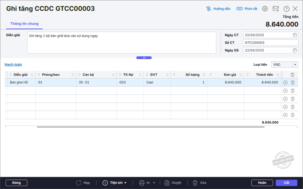 Nhận cấp phát từ cấp trên bằng CCDC – MIMOSA Online